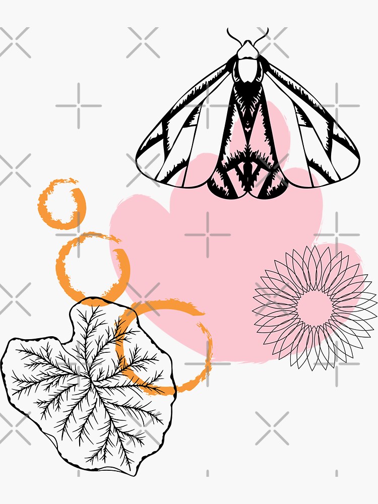 "Flower minimalistic (Moth) - simple minimalism" Sticker for Sale by ...