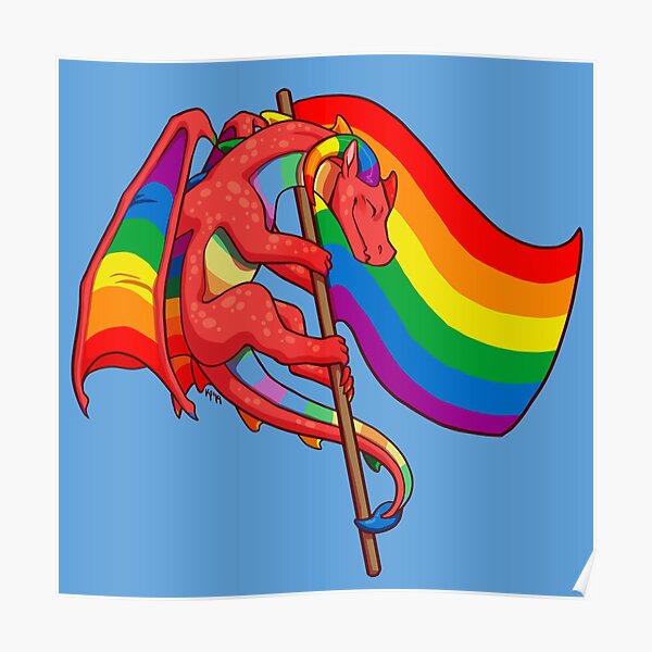 Gay Pride Flag Dragon 3rd Edition Poster By Kmp0511 Redbubble