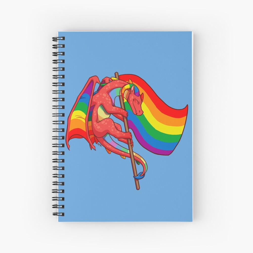 Gay Pride Flag Dragon 3rd Edition Spiral Notebook For Sale By