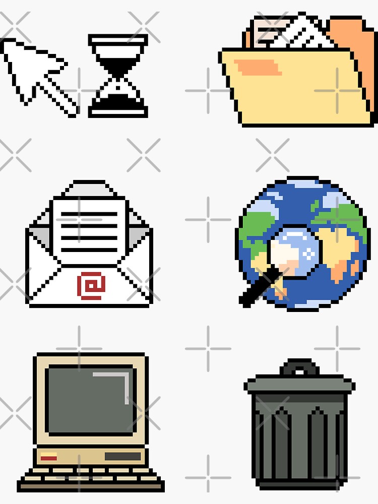 "Pixel Computer Icons - Set of 6" Sticker for Sale by pixelatedcowboy ...