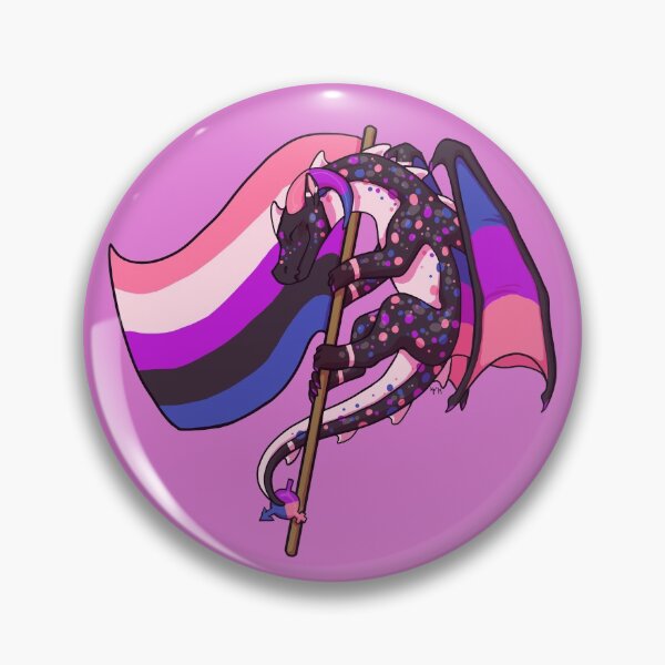 Genderfluid Pride Flag Dragon 3rd Edition Pin For Sale By Kmp0511