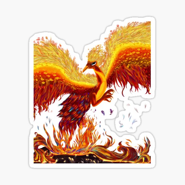 Red Tailed Hawk Phoenix Glossy Sticker Phoenix Rising Inspirational ...
