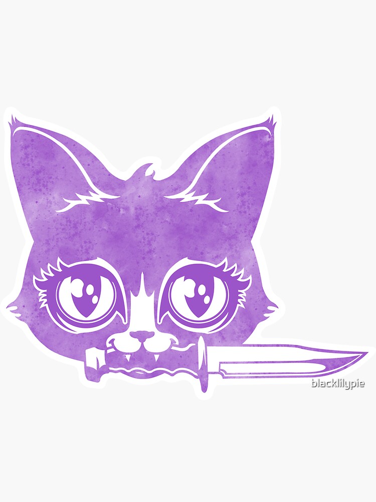 "Killer Kitten -Purple Version" Sticker by blacklilypie | Redbubble