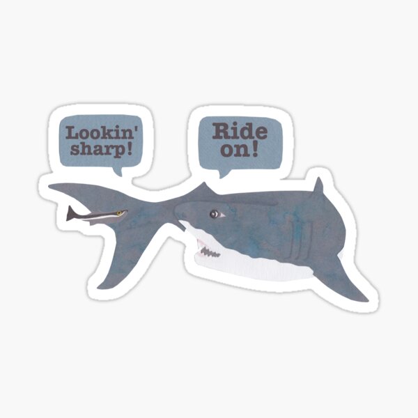 "Remora and Shark" Sticker by Steffstuff | Redbubble
