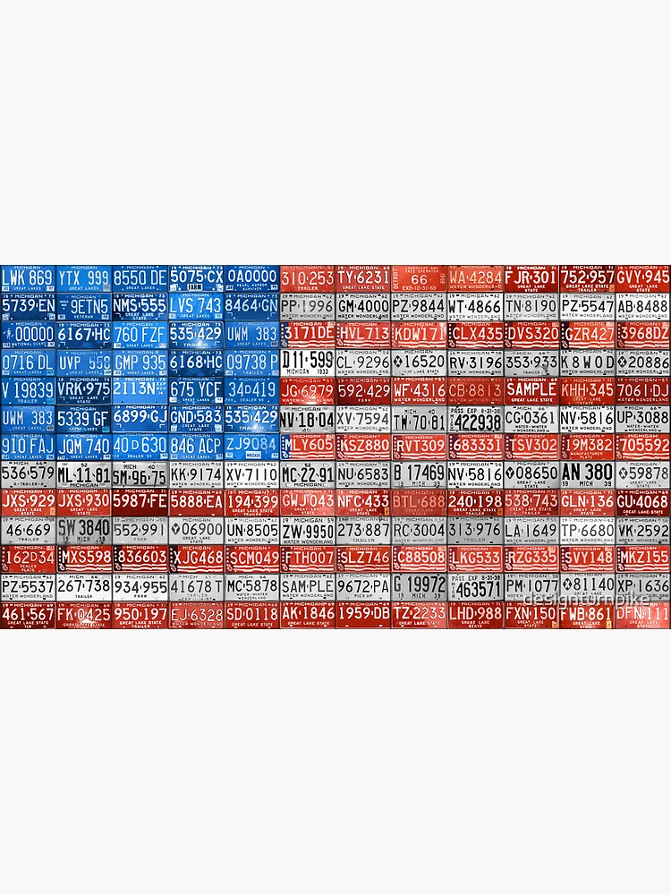"License Plate Flag of the USA United States - Michigan Plates" Poster ...