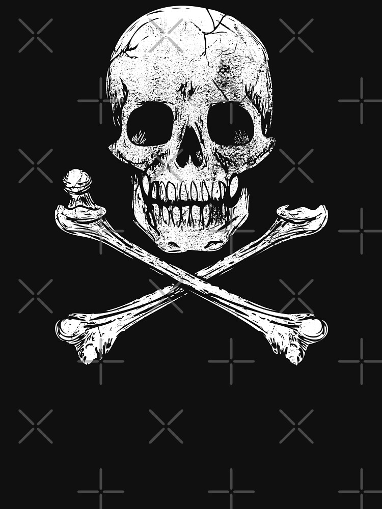 "Skull and Crossbones (distressed design)" T-shirt for Sale by ...