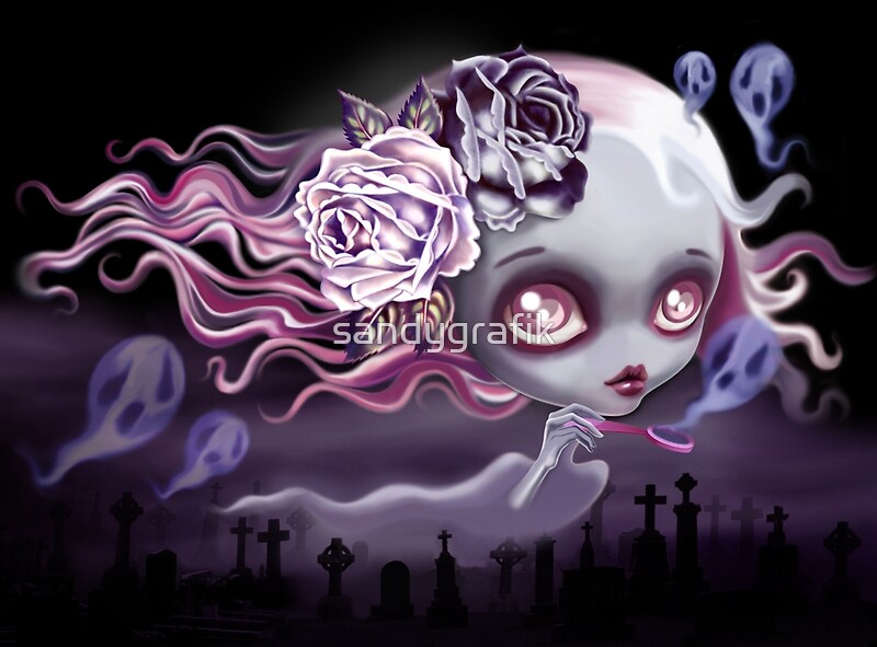 "Ghostly Luna" by sandygrafik | Redbubble