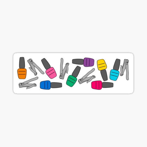 "Colorful Nail tech, Nail Polish, nail Clippers" Sticker by PLLDesigns ...