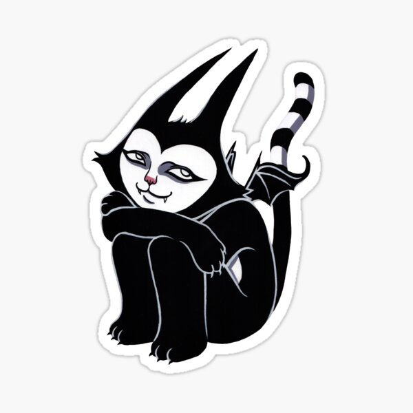 "Batcat (Is a Little Shy)" Sticker by blacklilypie | Redbubble