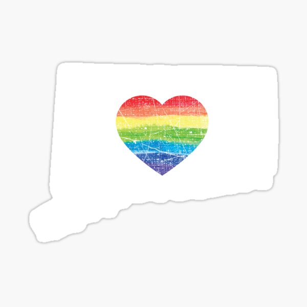 "Connecticut Gay Pride Heart Rainbow Flag LGBT Month Lesbian Bisexual ...