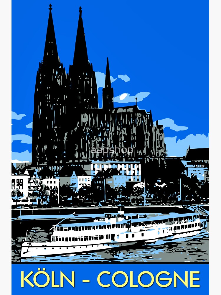 "Koeln Cologne retro vintage style travel ad " Sticker for Sale by ...