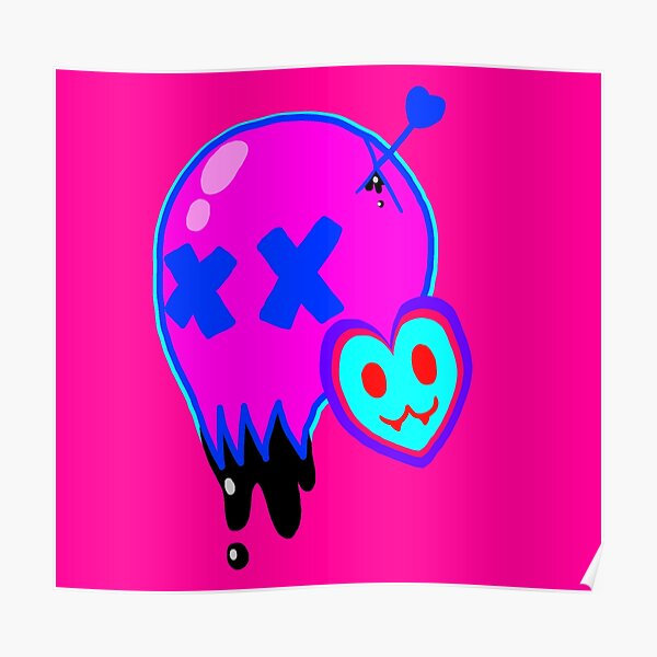 "Scenecore Skull" Poster for Sale by OmegaOnyx | Redbubble
