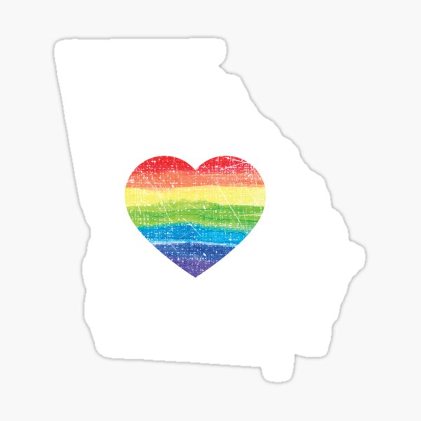 "Georgia Gay Pride Heart Rainbow Flag LGBT Month Lesbian Bisexual ...