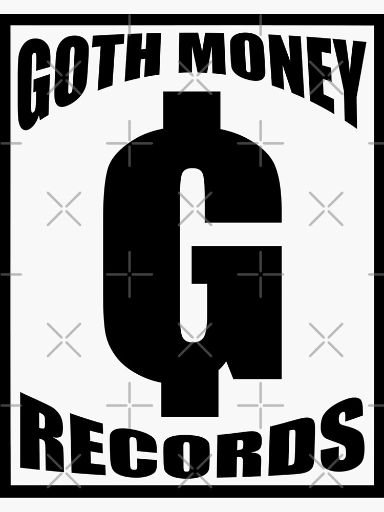 "GOTH MONEY RECORDS OG ON WHITE" Sticker for Sale by gaeldesmarais ...