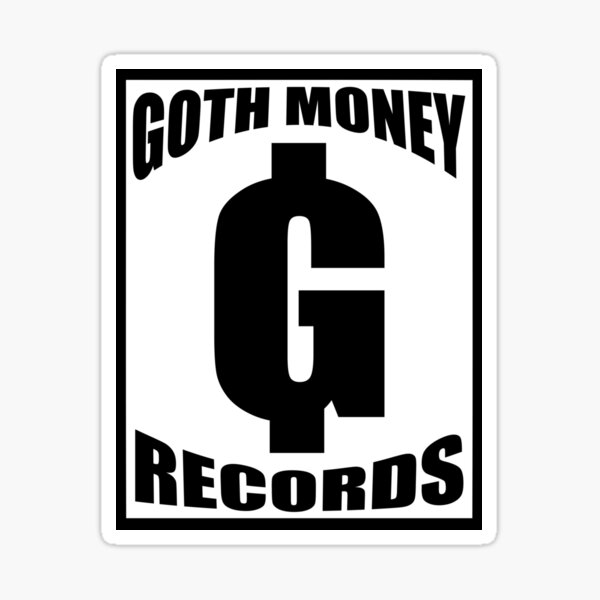 "GOTH MONEY RECORDS OG ON WHITE" Sticker by gaeldesmarais | Redbubble