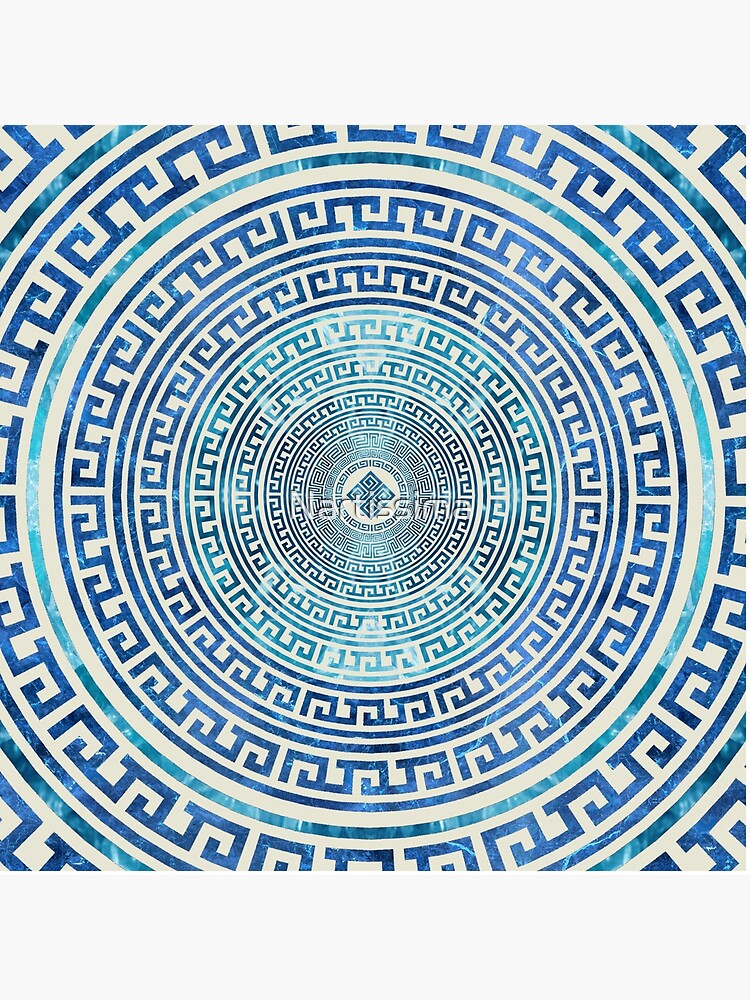 "Circular Greek Meander Pattern - Greek Key Ornament" Throw Pillow for ...