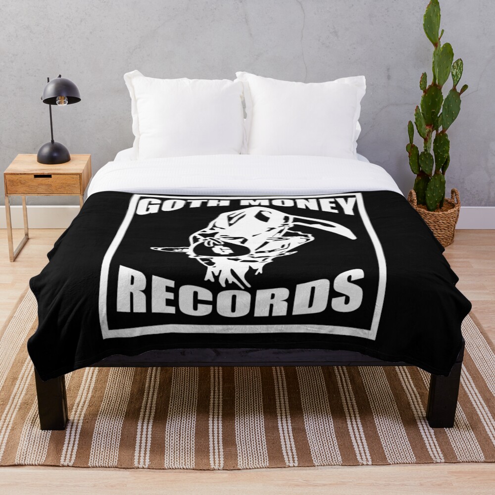 "GOTH MONEY RECORDS GRIM REAPER" Throw Blanket for Sale by ...