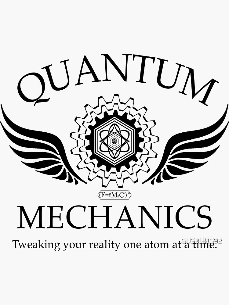 "Quantum Mechanics (blk)" Sticker for Sale by GUS3141592 | Redbubble