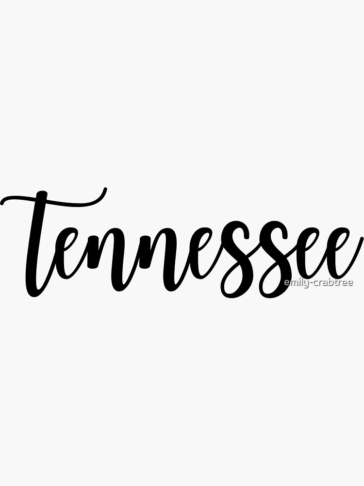 "Tennessee Lettering" Sticker for Sale by emily-crabtree | Redbubble