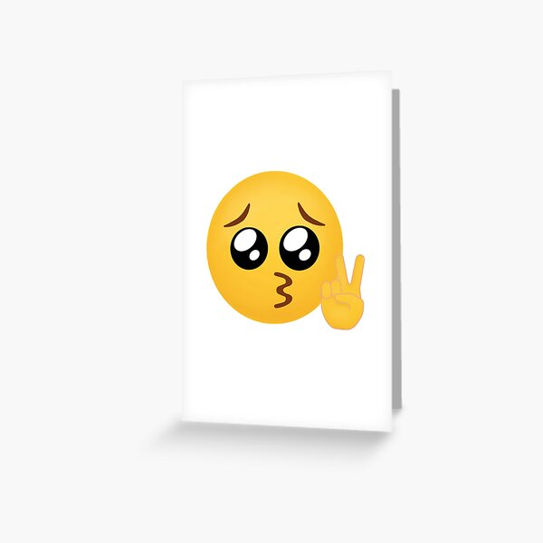 "crying peace sign emoji sad" Greeting Card by aidennecam | Redbubble