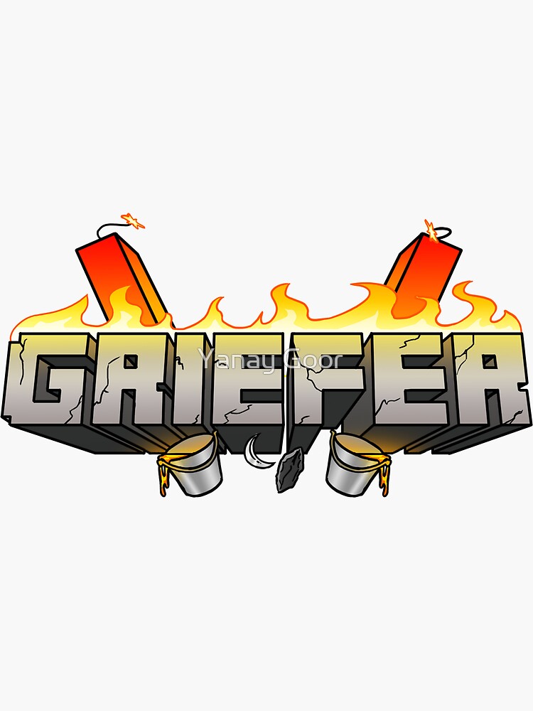 "Minecraft Griefer Shirt" Sticker for Sale by YanaiTheFIRST | Redbubble