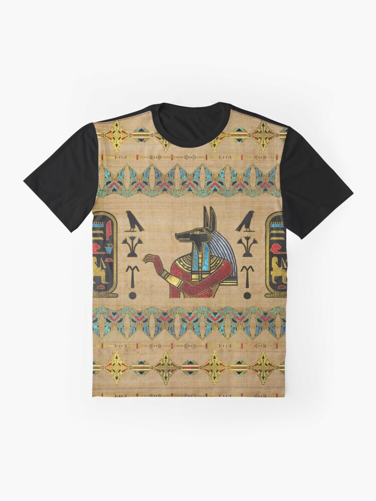"Egyptian Anubis Ornament on papyrus " T-shirt by Nartissima | Redbubble