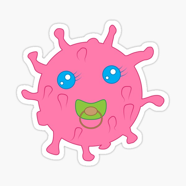 "Corona virus, kawaii style (SARS-CoV-2)" Sticker for Sale by molekuul ...