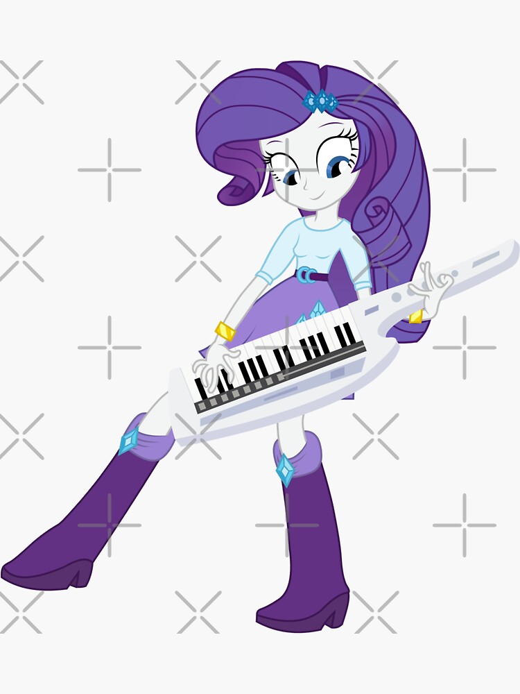 "Rarity EQG Keytar" Sticker for Sale by JFKsStickers | Redbubble