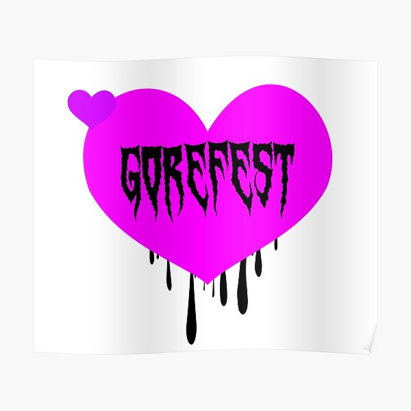 Póster «Corazón de Gorefest - rosa y negro» de lizzylovessatan | Redbubble