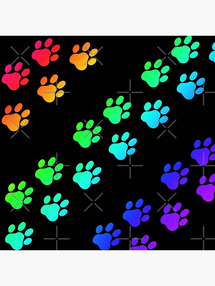 "Black rainbow paw prints" Art Print for Sale by AngelKittenArt | Redbubble