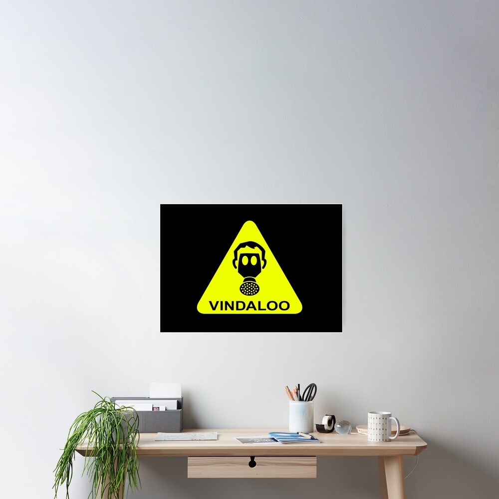 "Vindaloo Funny Gas Mask Smell Warning Sign" Poster for Sale by ...