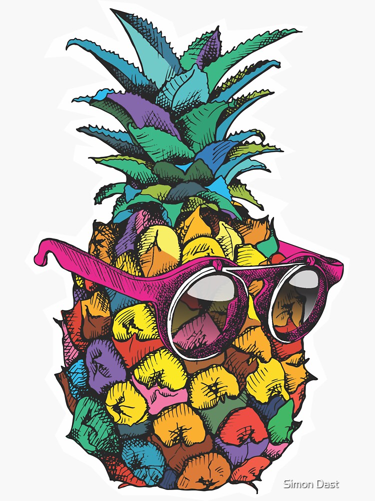 "Cool pineapple" Sticker by geroDev | Redbubble