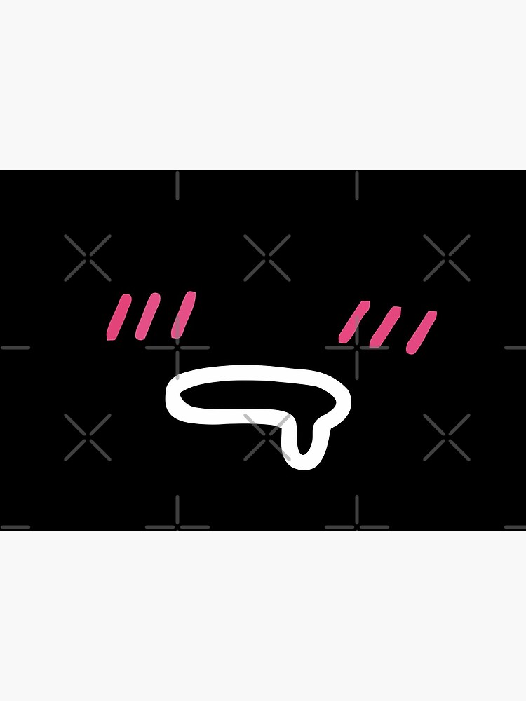 "Drooling Cute Cat Kawaii Anime Face Mouth Black" Mask for Sale by ...