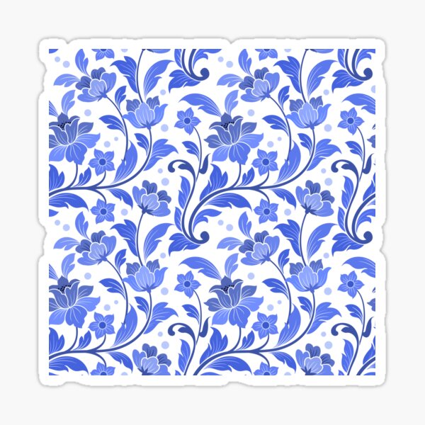 "Cute Blue Color flower design pattern" Sticker by eskitus2020 | Redbubble
