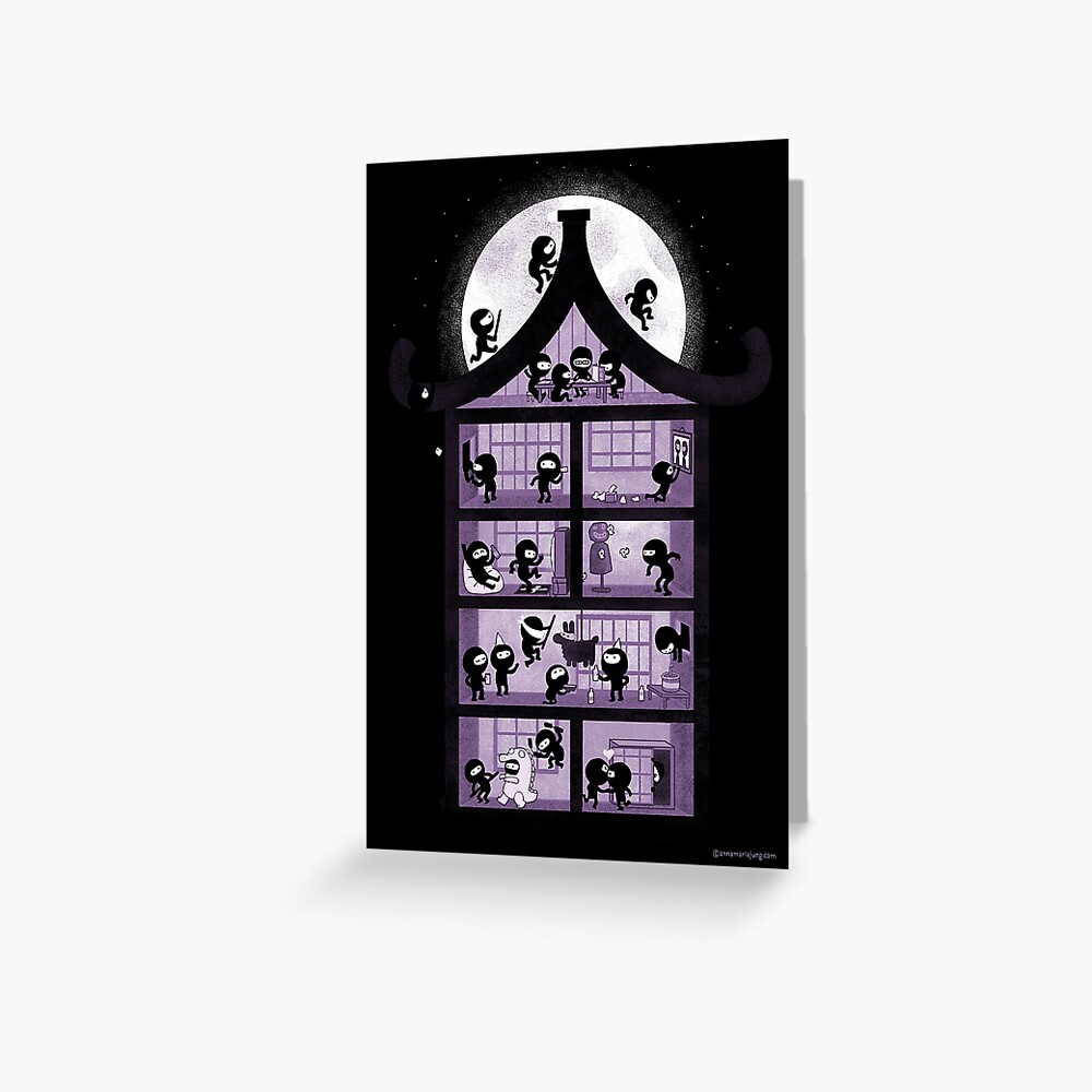 "A house full of ninjas" Greeting Card for Sale by Queenmob | Redbubble