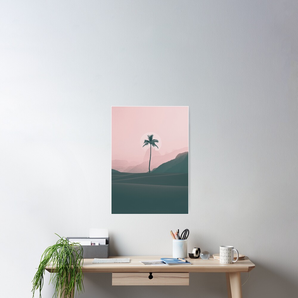 "pink minimalist tree" Poster by Trigonal-art | Redbubble
