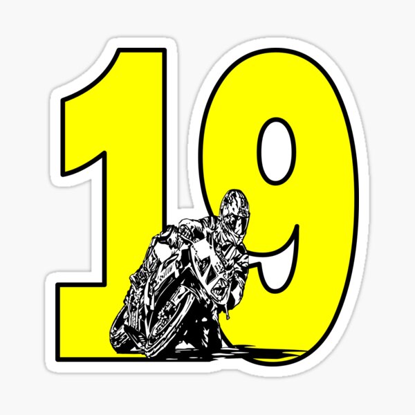 "Number 19 and a moto - nineteen" Sticker for Sale by AllShirts21 ...