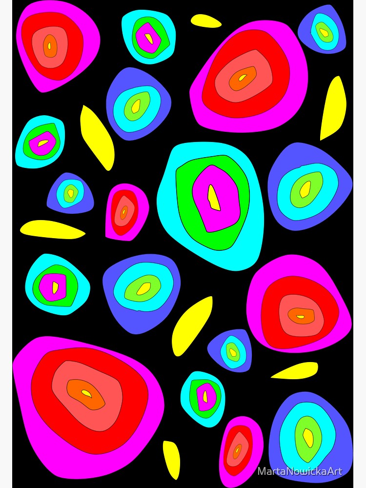 "Modern abstract neon gems on black background" Sticker by ...