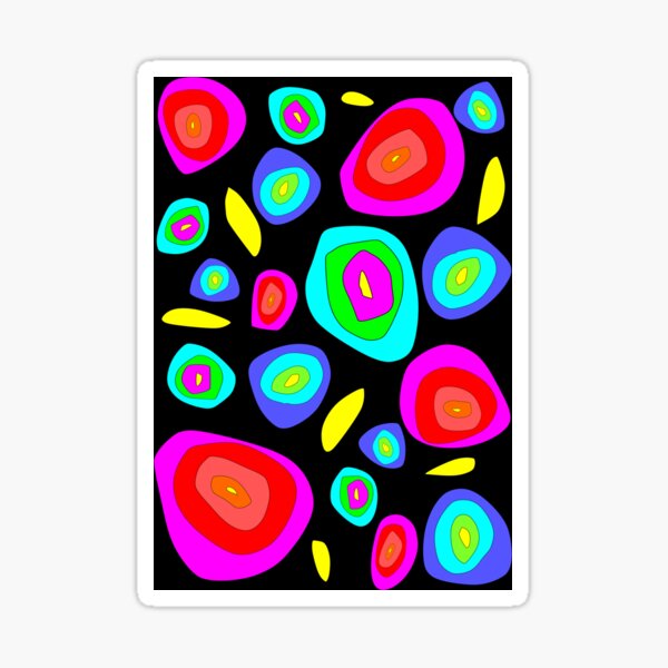 "Modern abstract neon gems on black background" Sticker by ...