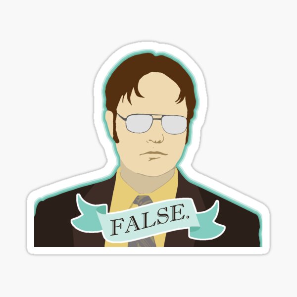 "False." Sticker by pickledbeets | Redbubble