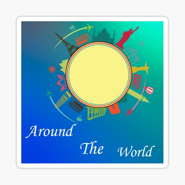 "Around the world" Sticker for Sale by rashmimarsoniya | Redbubble