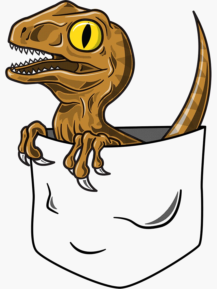 Pegatina «Camiseta Pocket Raptor» de Tabner | Redbubble