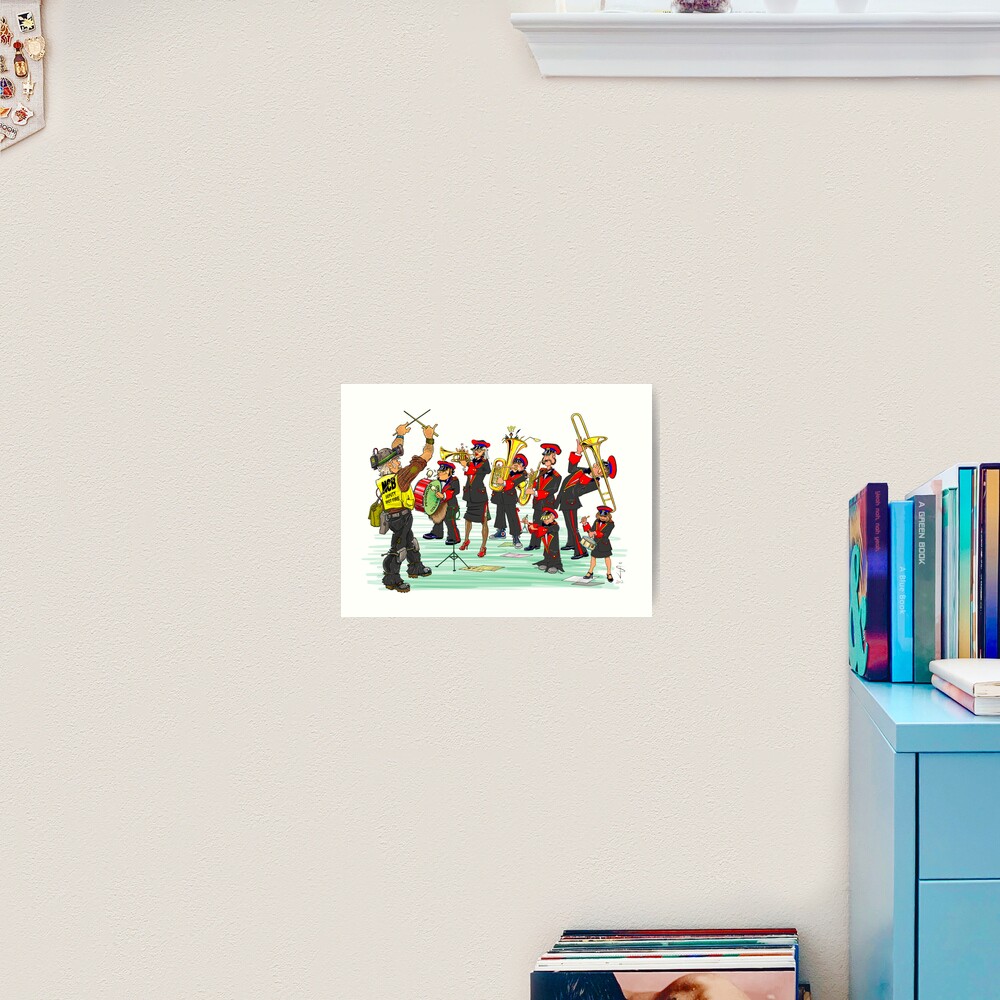 "Pegswood Miners Colliery Band - Coloured in" Art Print for Sale by ...