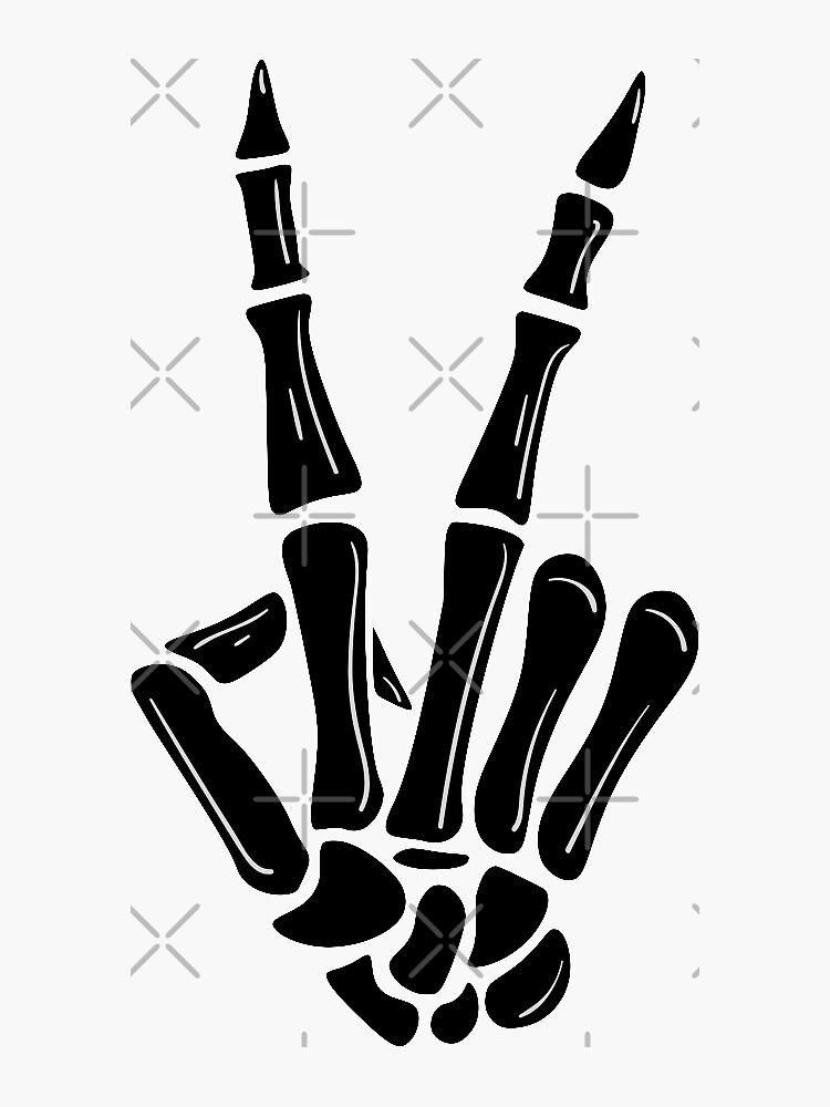 "Peace Sign Skeleton" Sticker for Sale by Fabicat | Redbubble