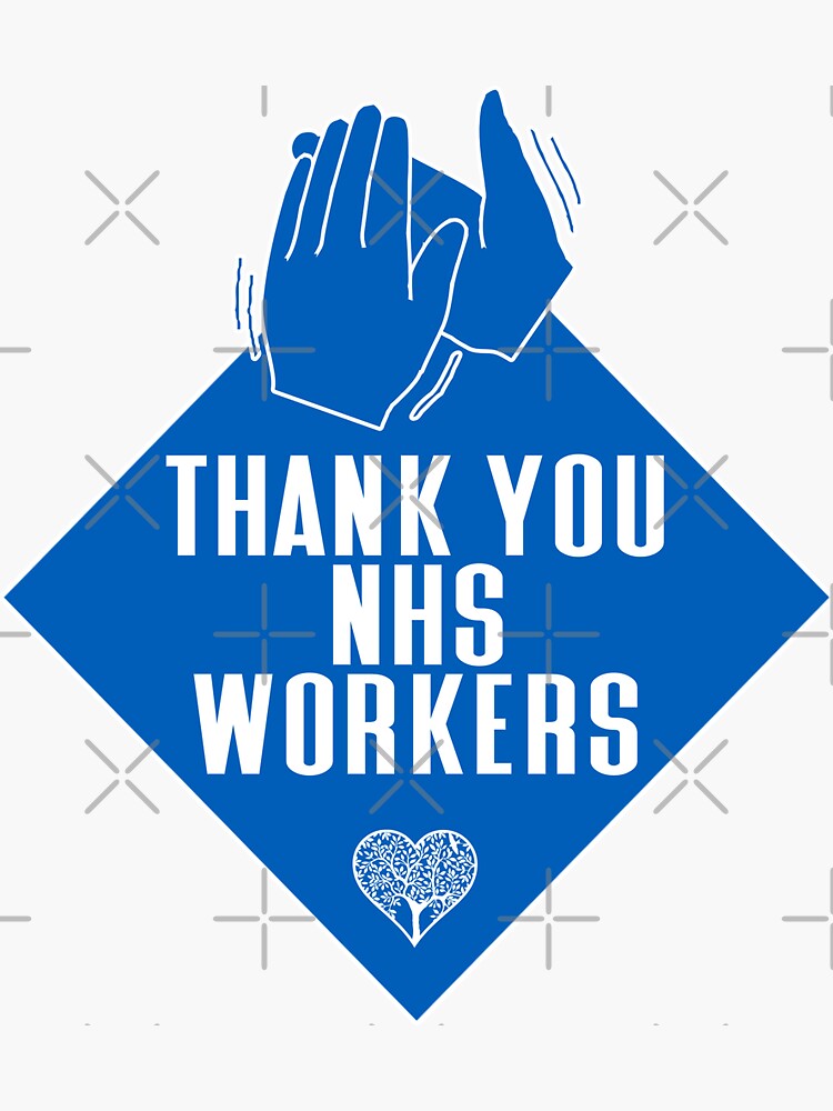 "Thank You NHS Workers" Sticker for Sale by Amanda-Lakey | Redbubble