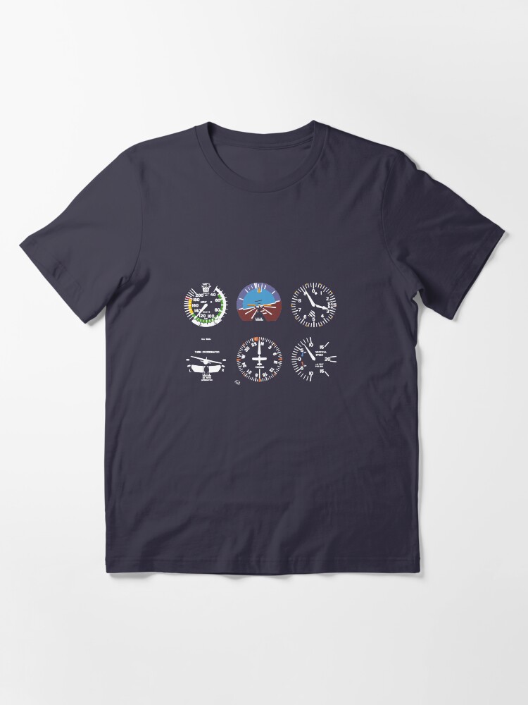 "Cockpit Six Dials Flight Simulator Pilot" T-shirt for Sale by ...