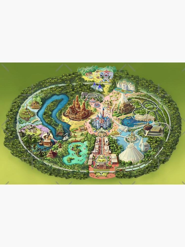"Theme Park Colorful Map" Sticker for Sale by Rainbows Galore | Redbubble