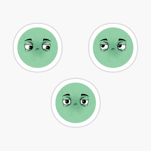"Grumpy Green Face" Sticker for Sale by MadoMade | Redbubble