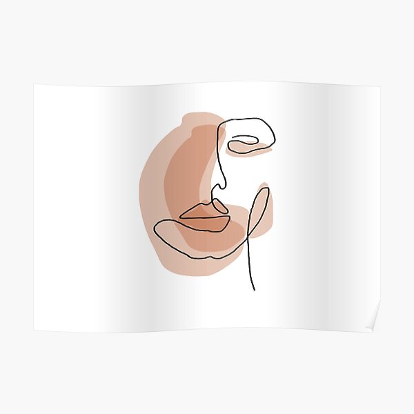 "Line Drawing Half Face" Poster for Sale by isobelcough | Redbubble