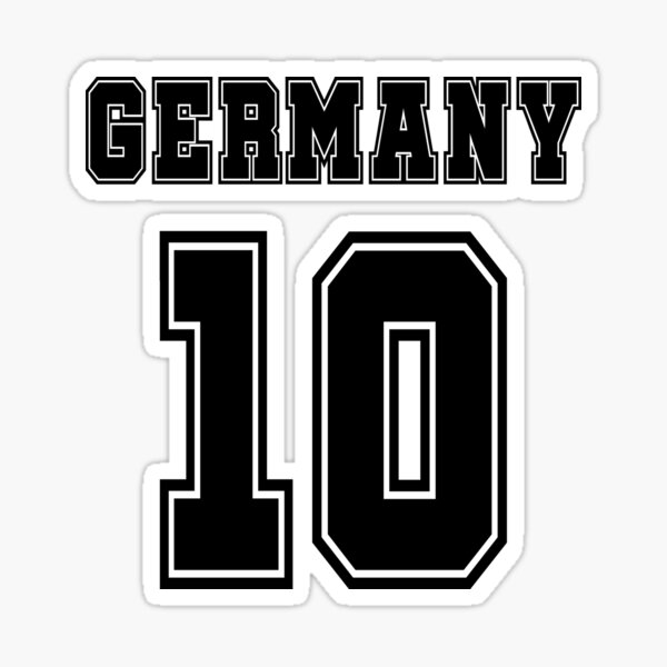 "Germany 10 No. 10 football captain playmaker" Sticker by GeogDesigns ...